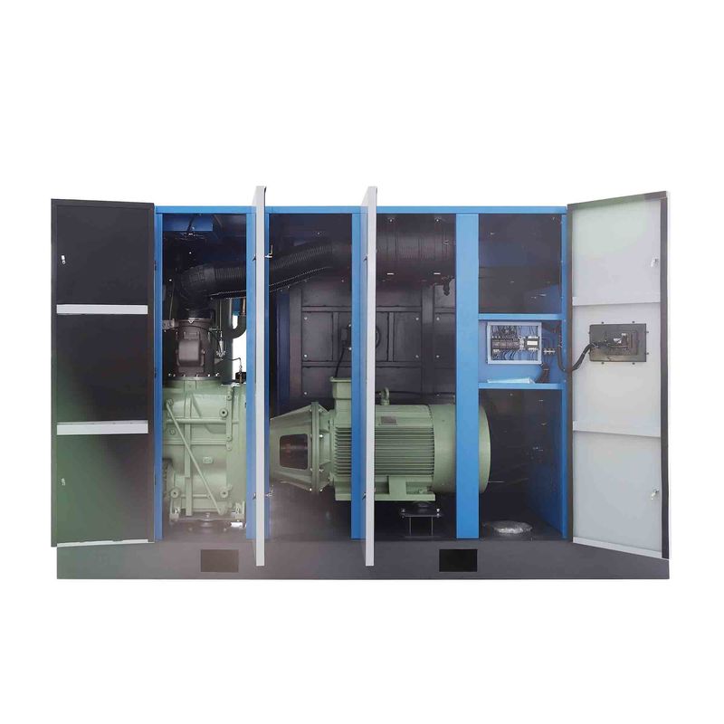220kw Two Stage Screw Air Compressor 300hp Horizontal Permanent Magnet ...